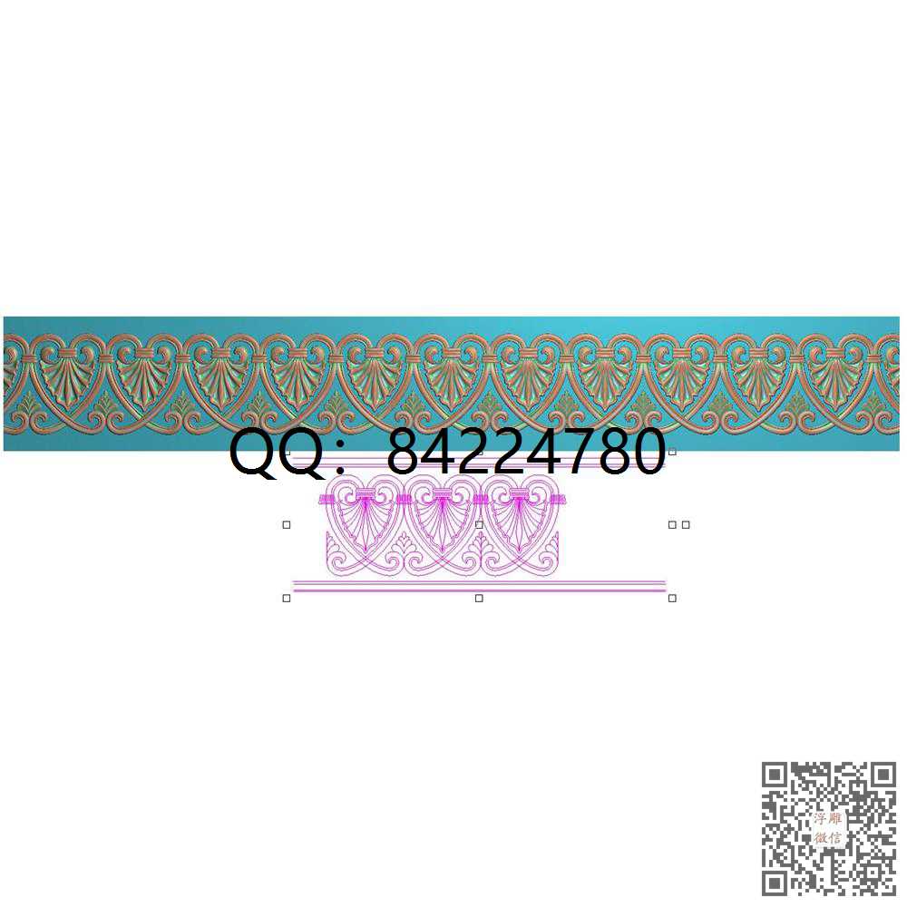 YH130长洋花3米_洋花门花雕花横洋花_精雕图_浮雕图_电脑雕刻图_北京精雕_洋花,横长洋花